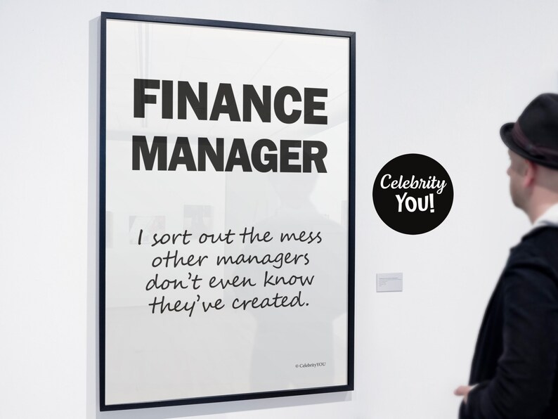 Finance Manager Definition PRINTABLE Office Sign, Funny Inspirational ...