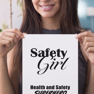 Safety Girl PRINTABLE Health & Safety Sign, Funny Woman Manager Gift ...