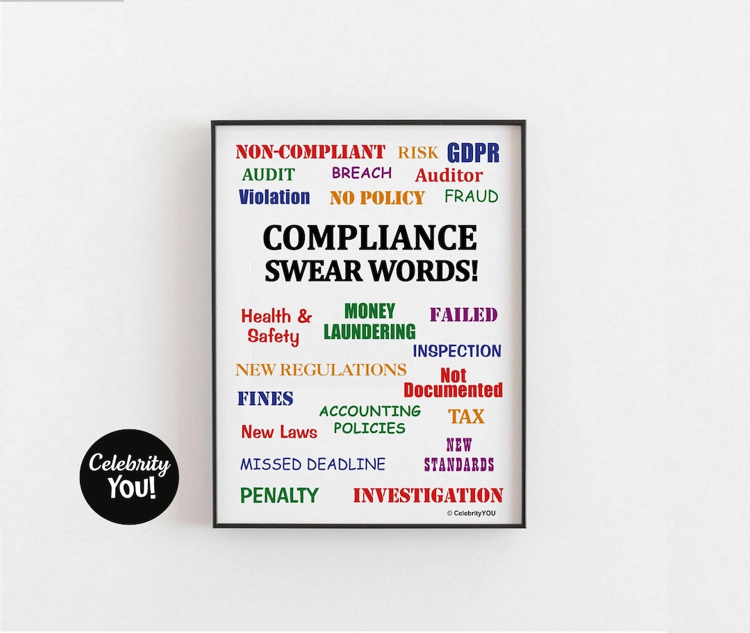 Funny Compliance Swear Words Office Decor: Auditor, Officer, Manager Pet Peeves (digital ...