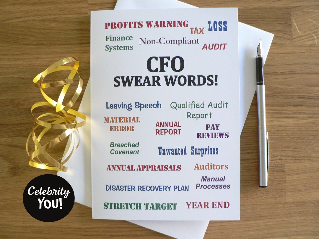 CFO Swear Words Annoyingly Funny Greeting Card, Chief Financial Officer ...