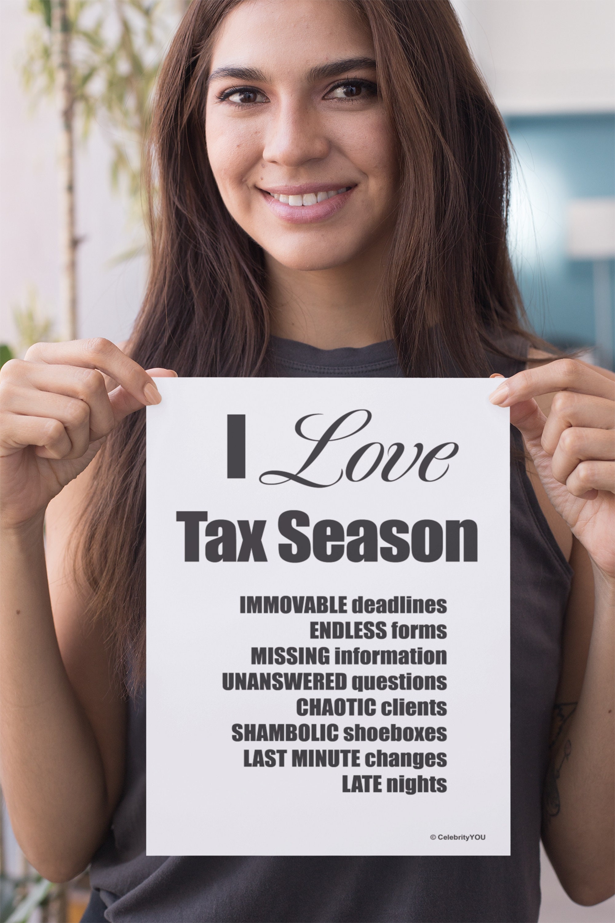 Funny I Love Tax Season Poster: Accountant, CPA, IRS - Office Decor ...
