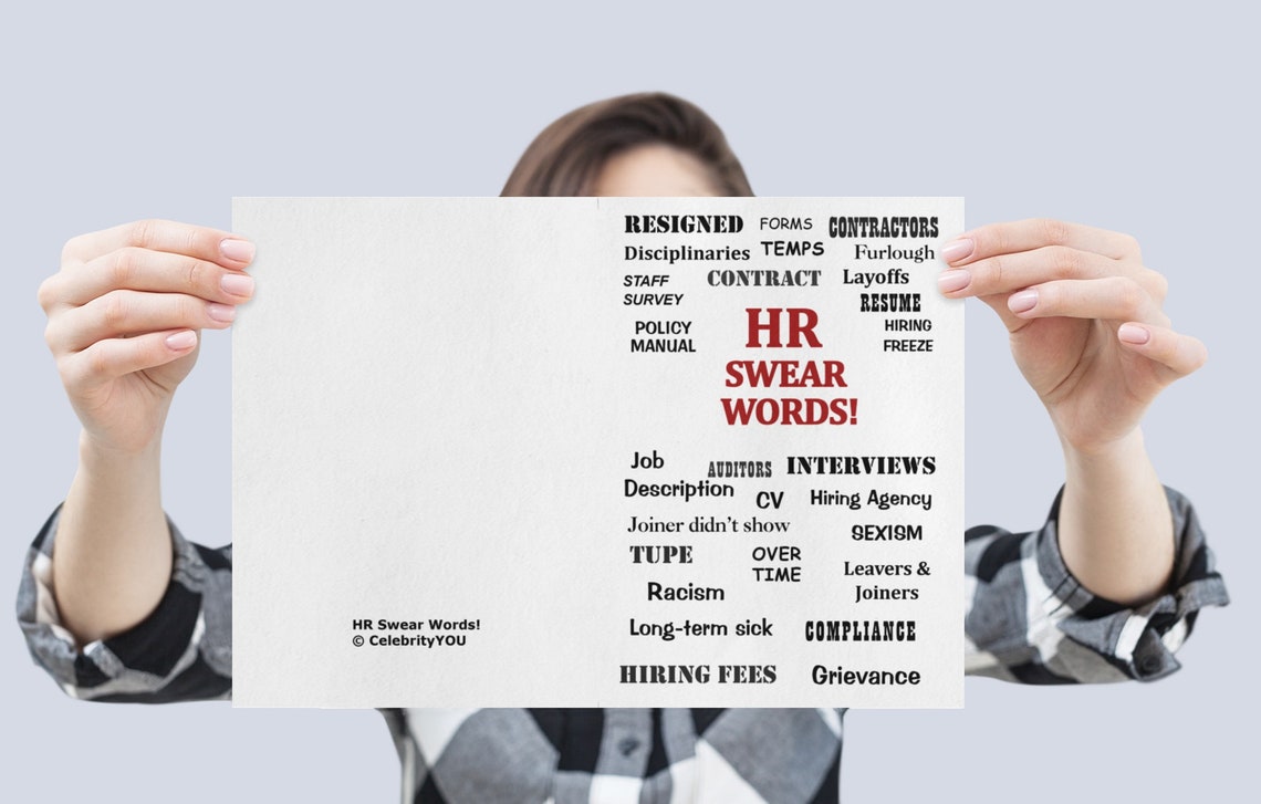 HR Swear Words PRINTABLE Human Resources Card, Funny Greeting Card ...