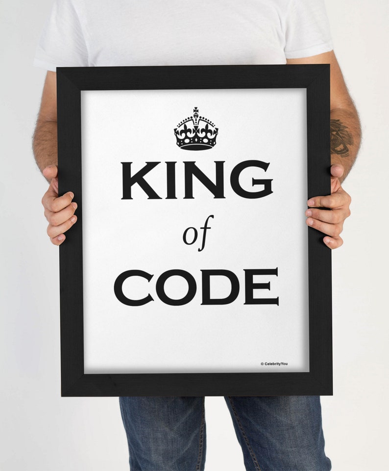 King Code PRINTABLE Computer Programming Poster Sign | Funny Computer Programmer Gift Idea ...