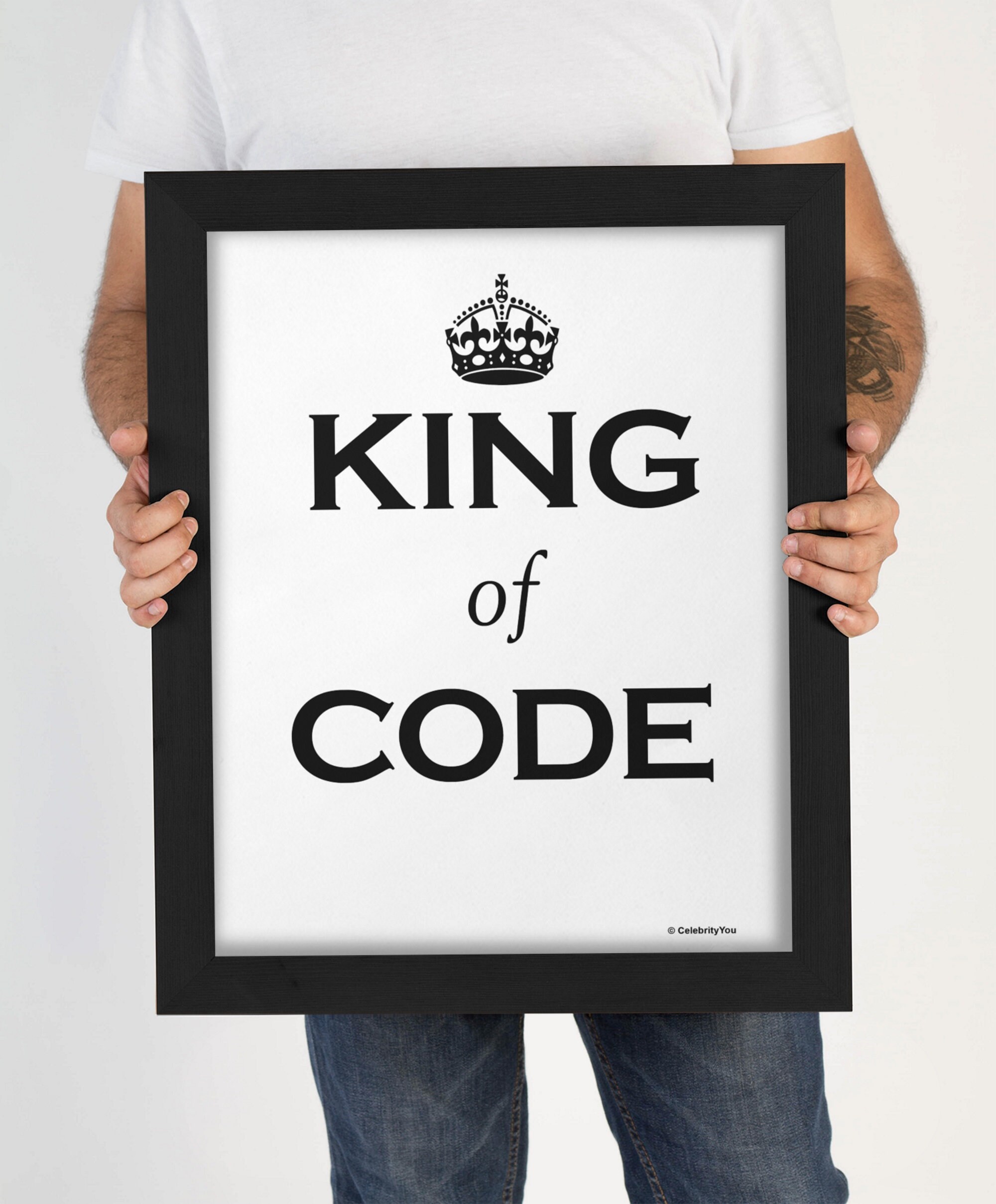 King Code PRINTABLE Computer Programming Poster Sign | Funny Computer ...