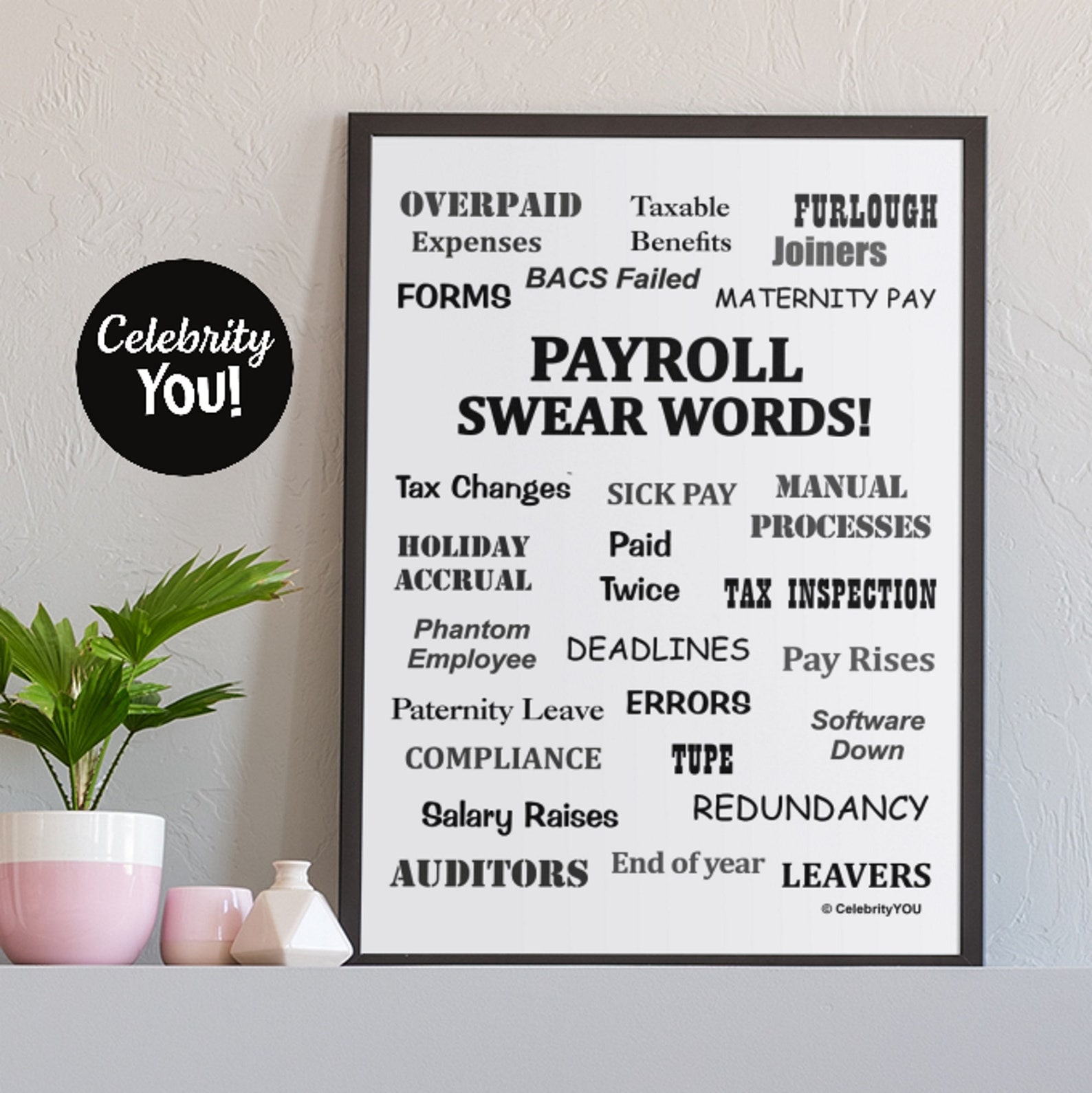 Payroll Swear Words PRINTABLE Office Wall Art Funny PAYROLL | Etsy