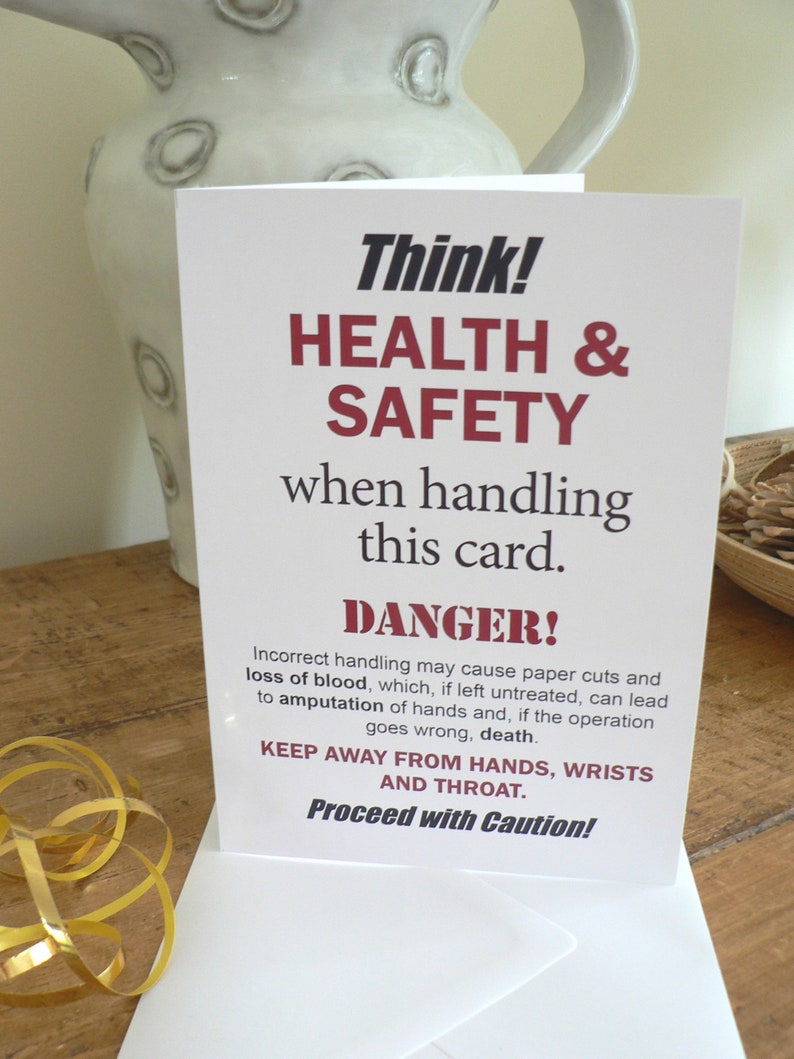 Funny Health and Safety Crazy Danger Sign Greeting Card, Health Safety ...