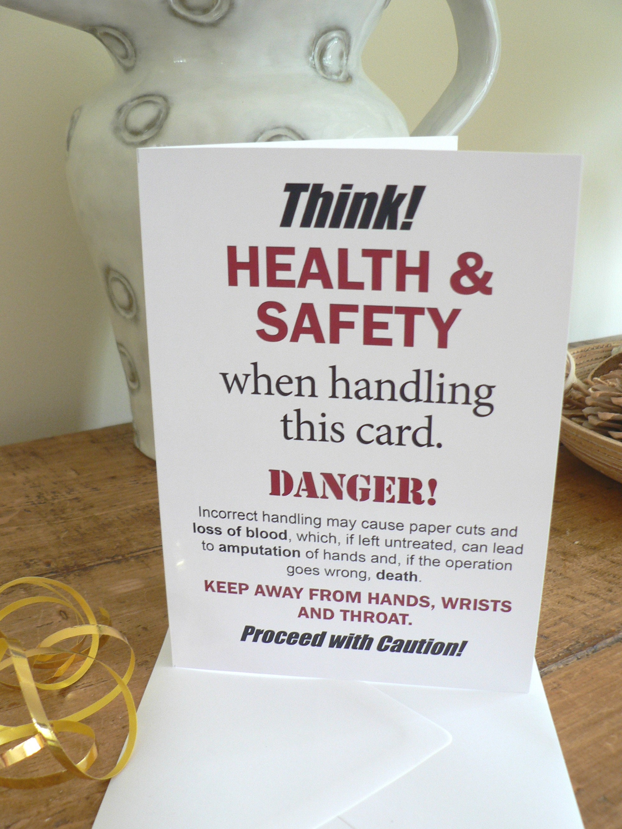 Funny Health and Safety Crazy Danger Sign Greeting Card, Health Safety ...