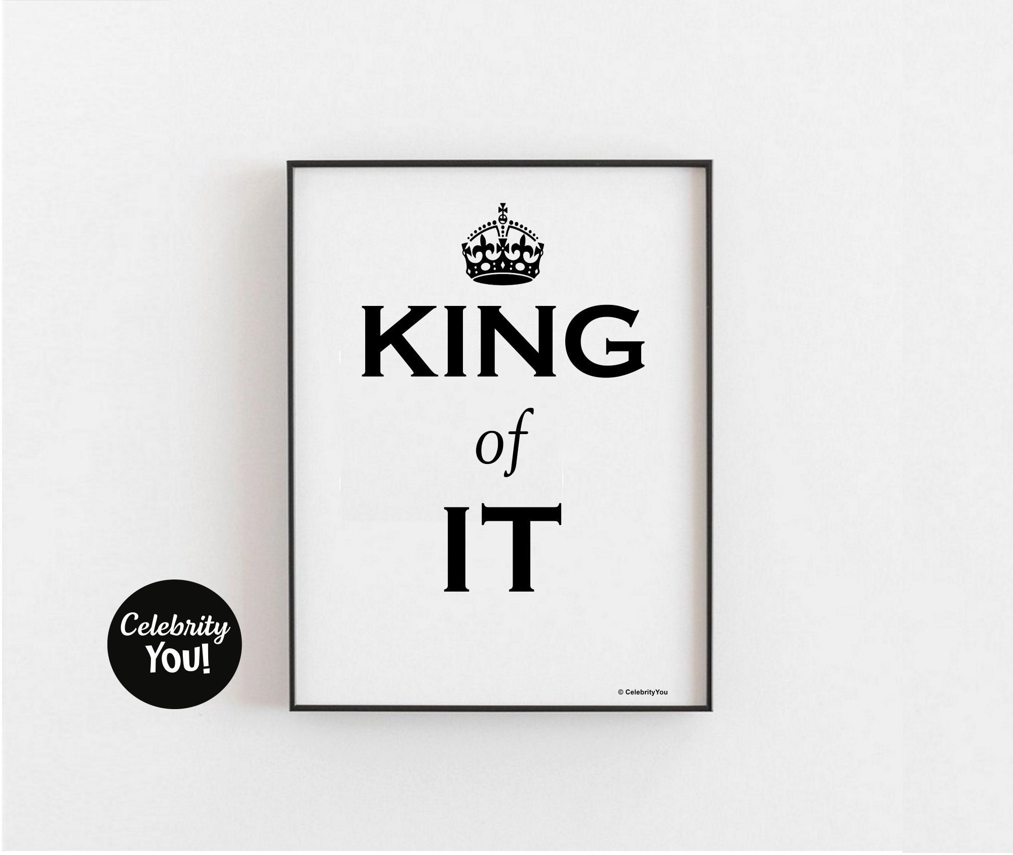 King of IT Printable Information Technology Office Decor, CIO Name Sign ...