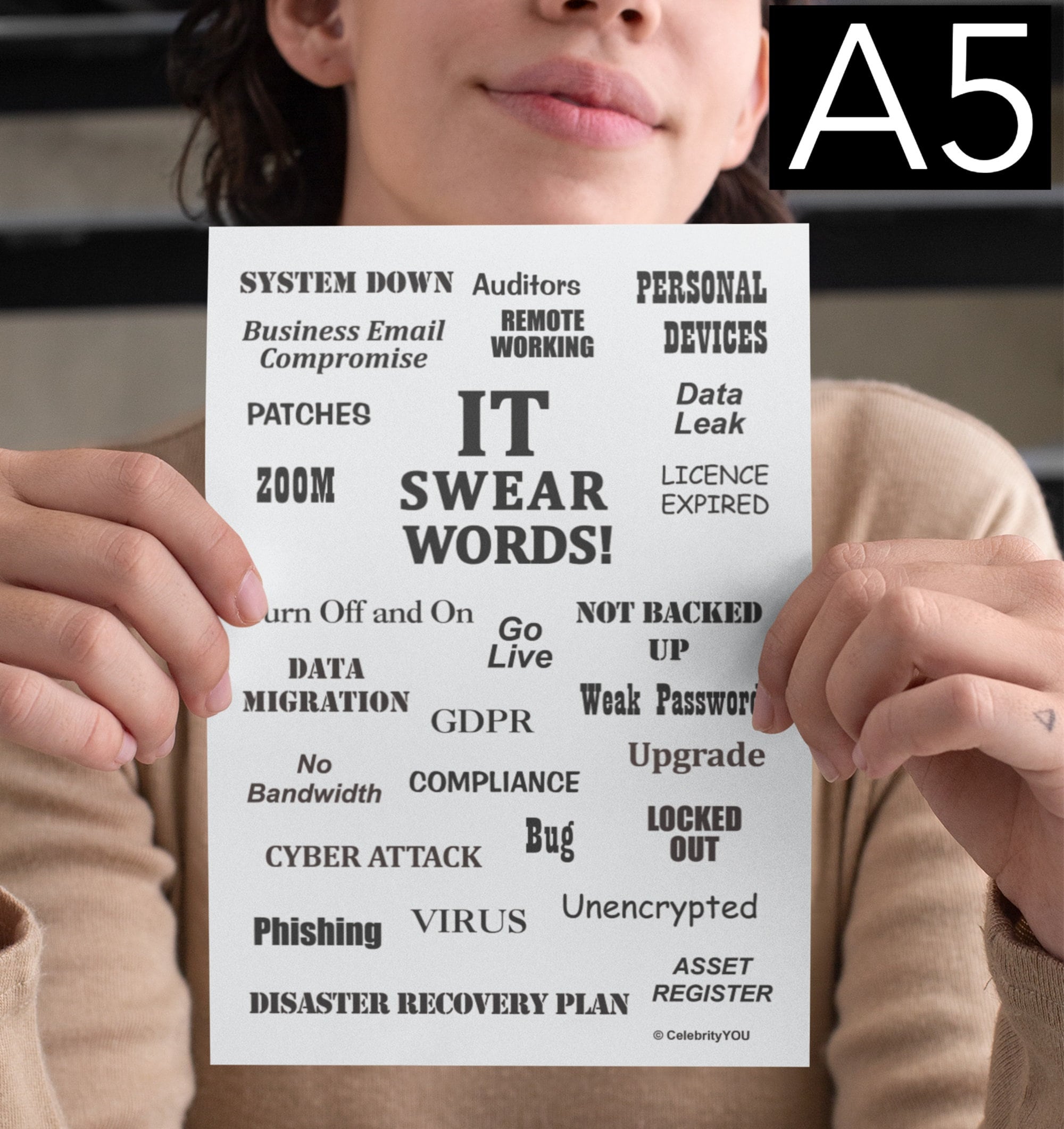 Information Technology Swear Words PRINT, IT Office Decor, Funny Cio ...