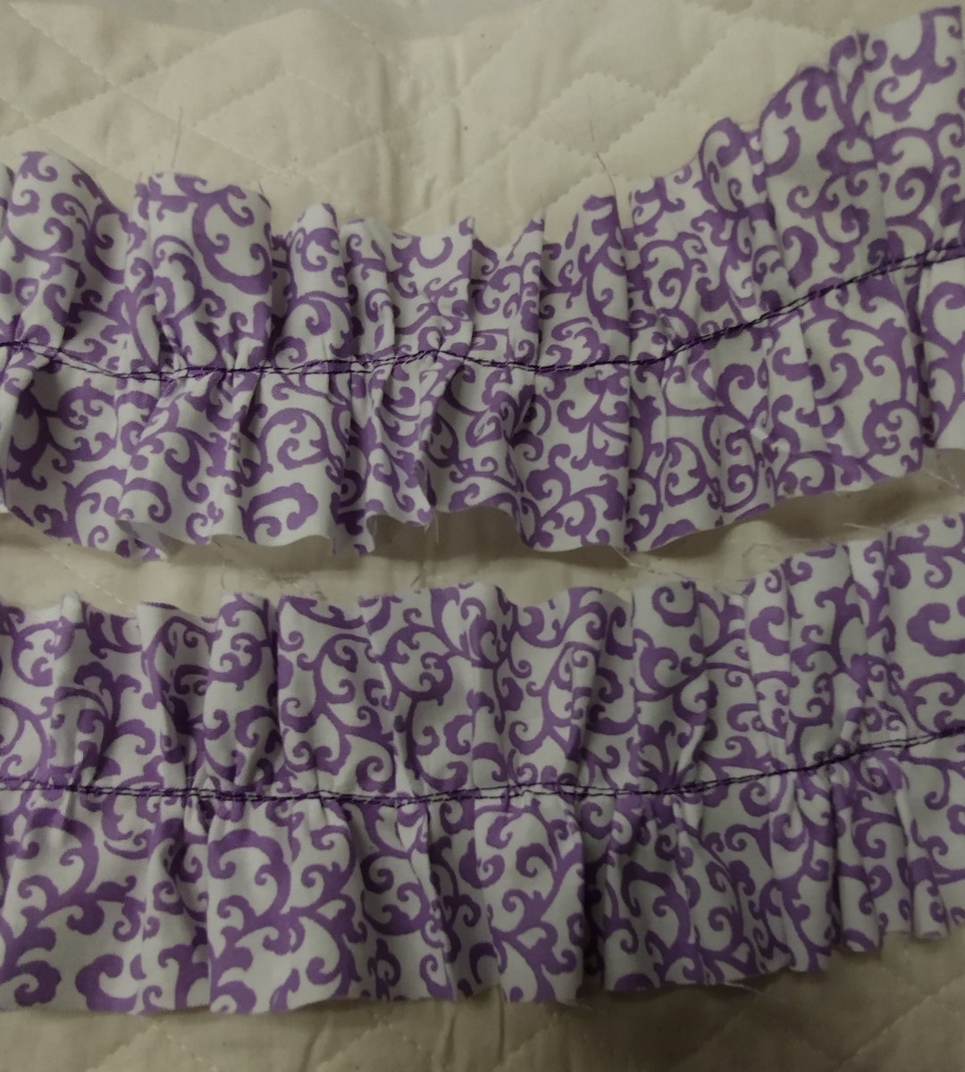 Fabric Ruffle. Lavender/lilac Flourish Cotton Ruffle. Hand-torn Ruffle ...
