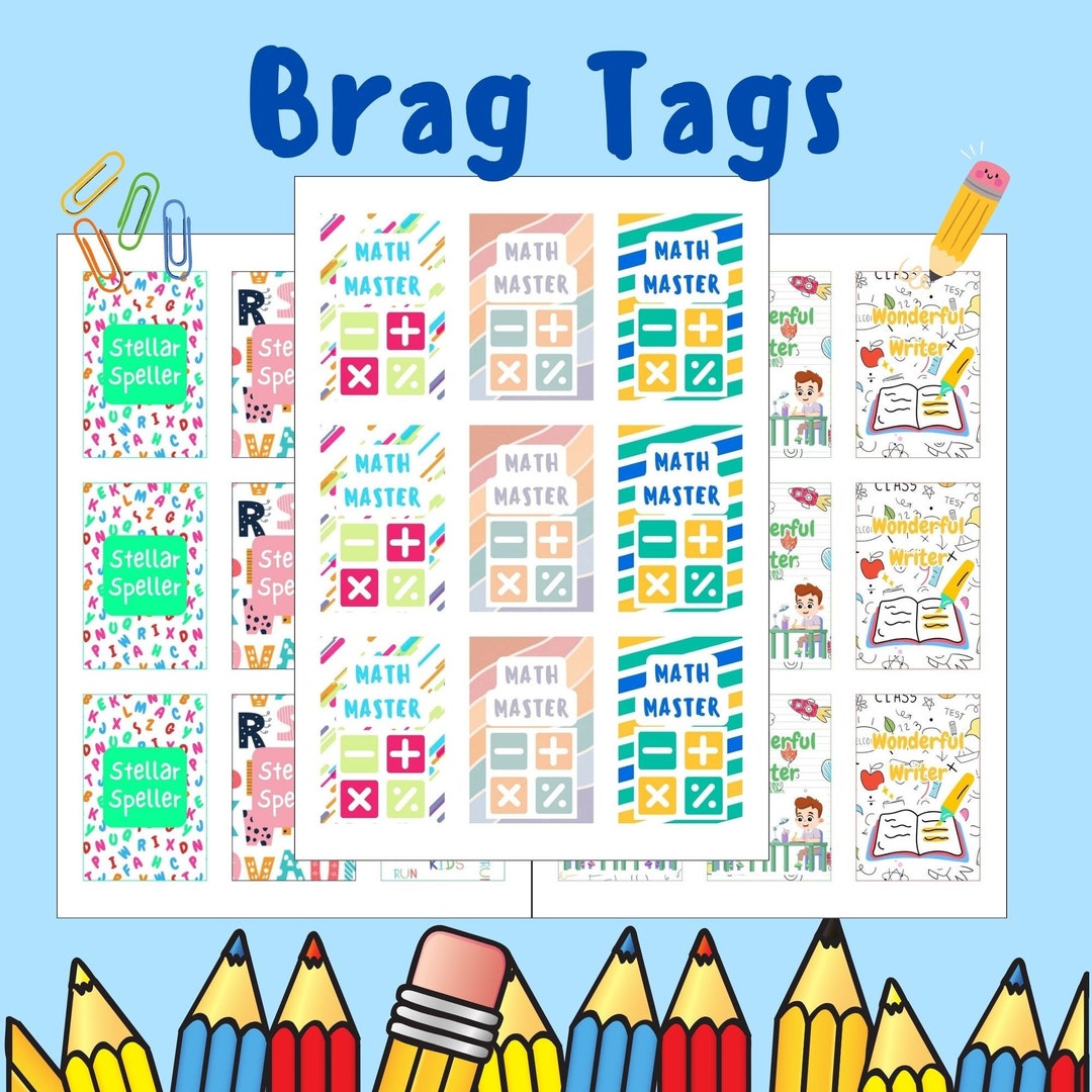 Printable Brag Tags for Kids | Student Classroom Rewards | Behavior ...