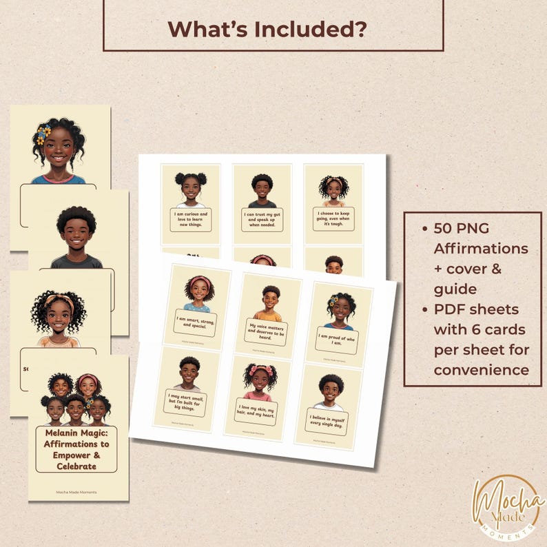 Black Kids Affirmation Cards | Self Esteem Printable for Children ...