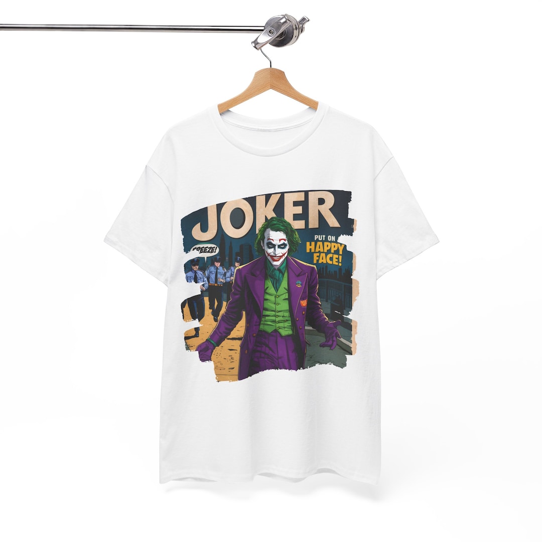 T-shirt Comics Joker Vintage Shirt Gift for Him Men Clothing Halloween ...