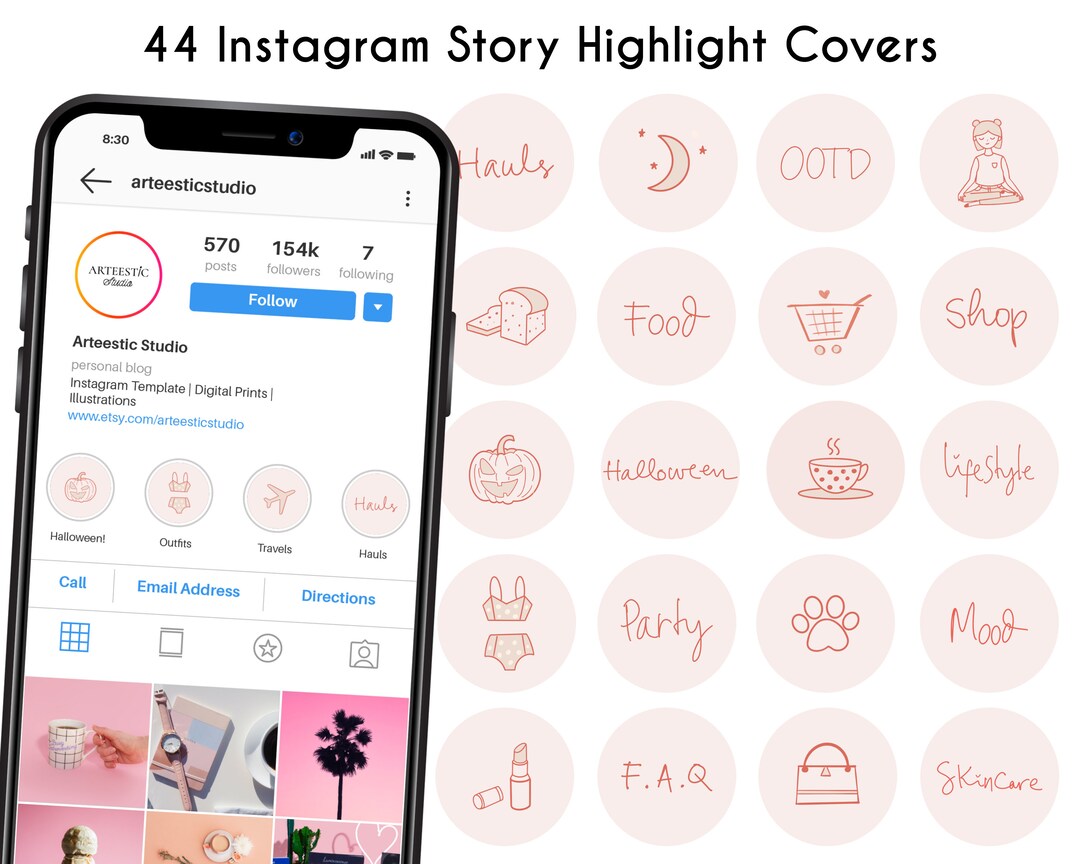 Instagram Story Cover Templates Instagram Story Highlight - Etsy
