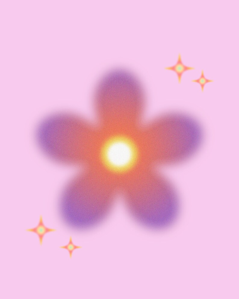 Pink Flower Aura Wall Collage Print - Etsy