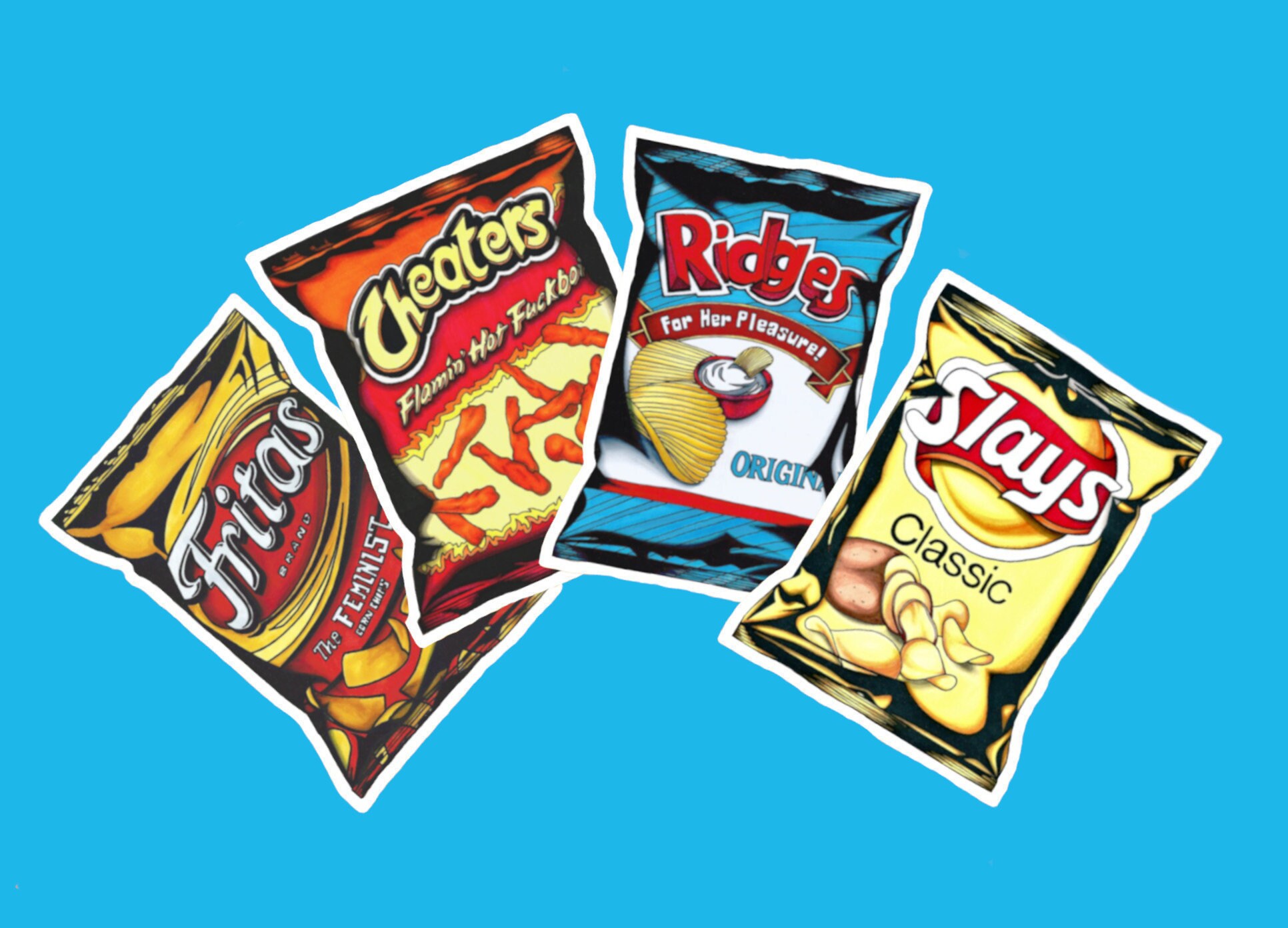 Snack Pack Sticker Pack, 4 Junk Food Themed Stickers - Etsy