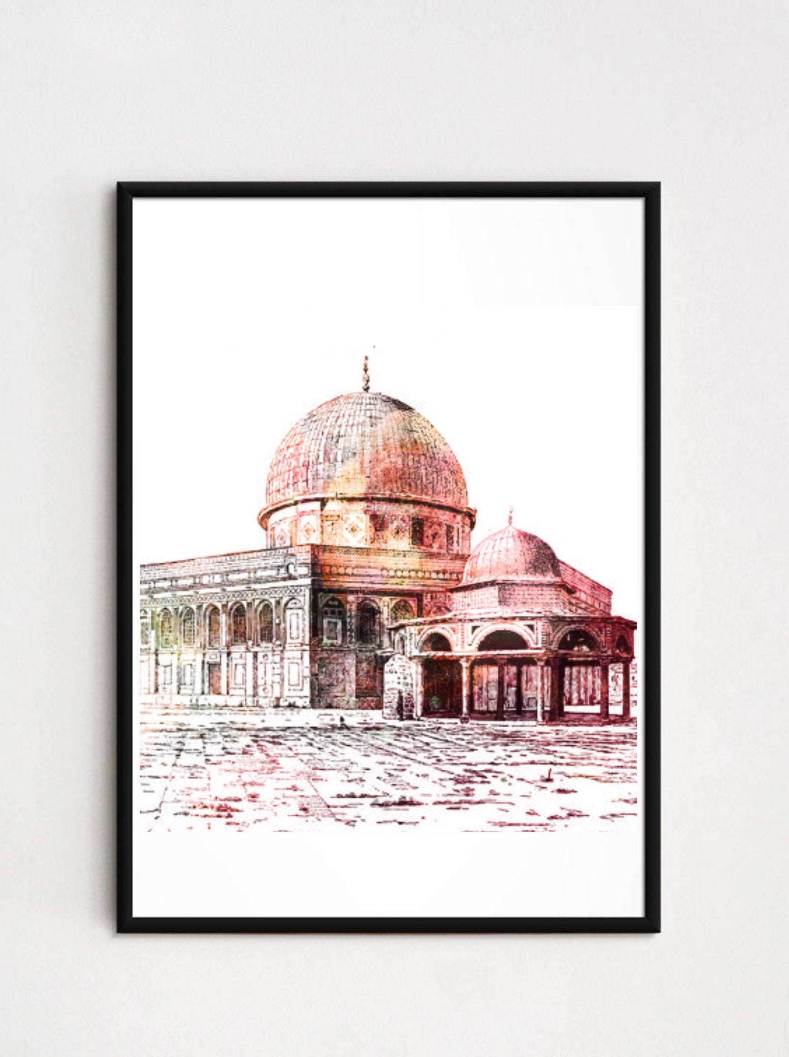 Mosque print Islamic mosque print Abstract wall art Done | Etsy