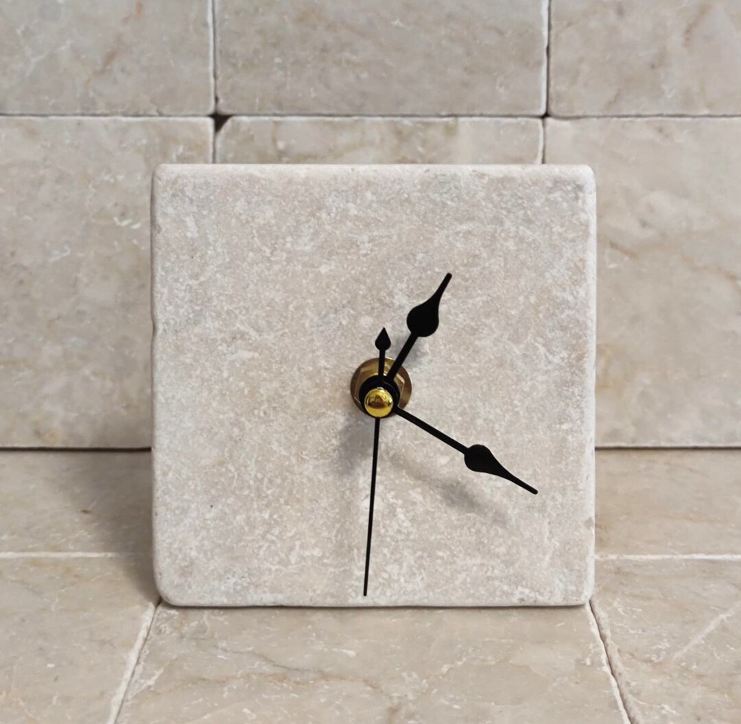 Marble Tile Clock, Small Table Clock, Mini Clock - Etsy