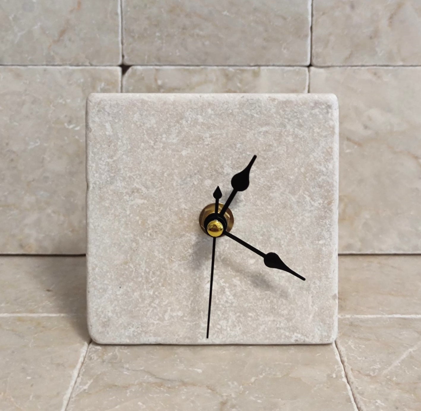 Marble Tile Clock, Small Table Clock, Mini Clock - Etsy