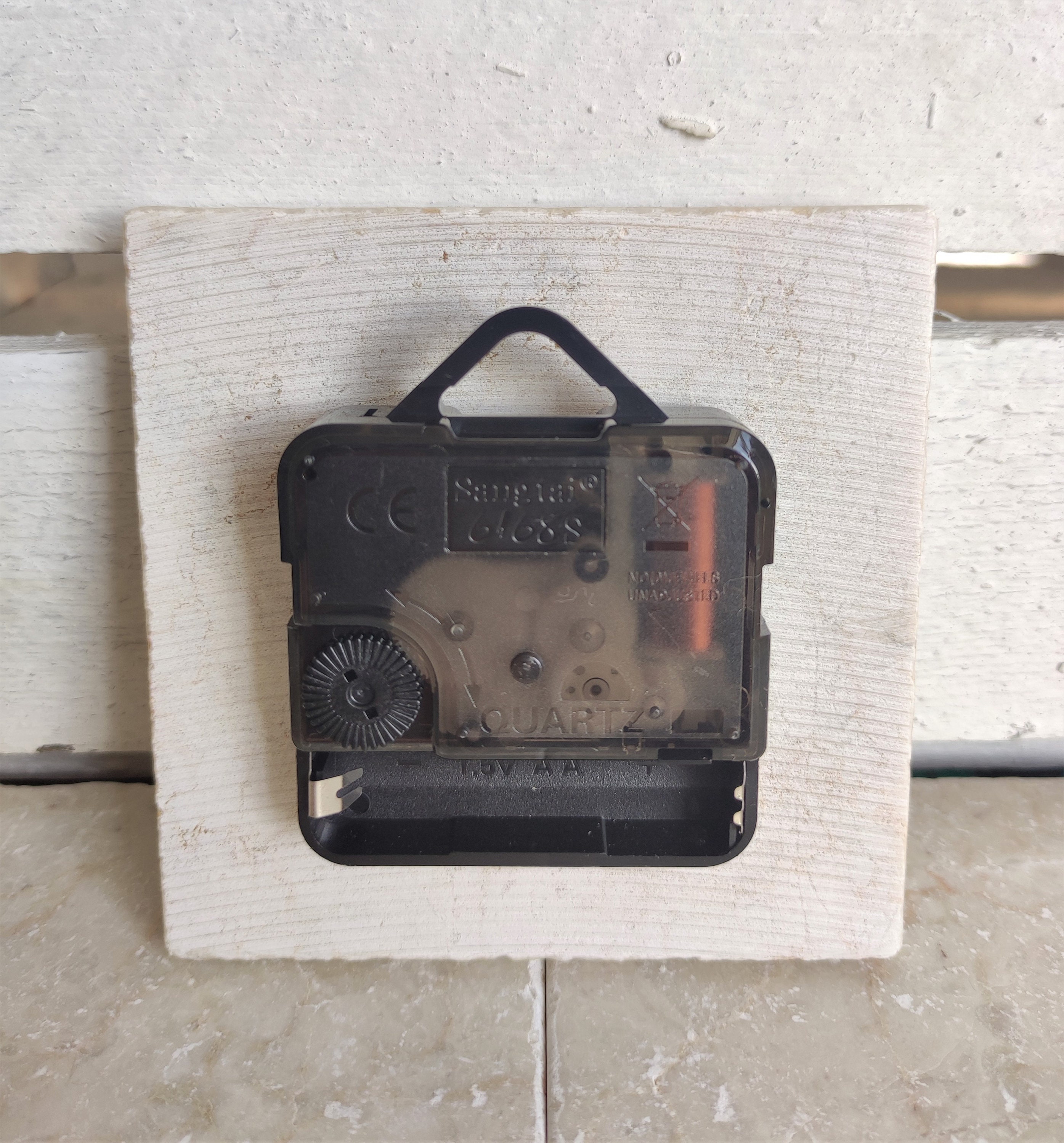 Handmade Marble Tile Clock With Flower Motif, Including Wooden Stand - Etsy