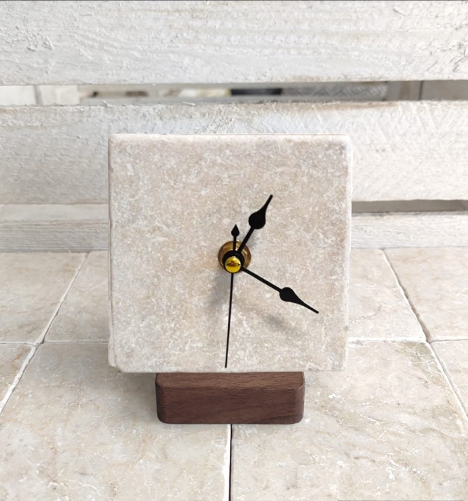 Marble Tile Clock, Small Table Clock, Mini Clock - Etsy