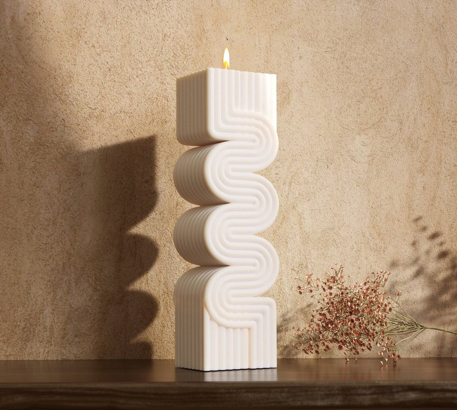 Wave Pillar Candle / Wave Shape Candle/ Irregular Shape - Etsy