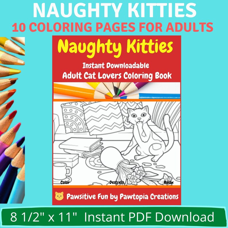 Printable Cat Coloring Pages for Adults | Adults Stress Anxiety Relief ...