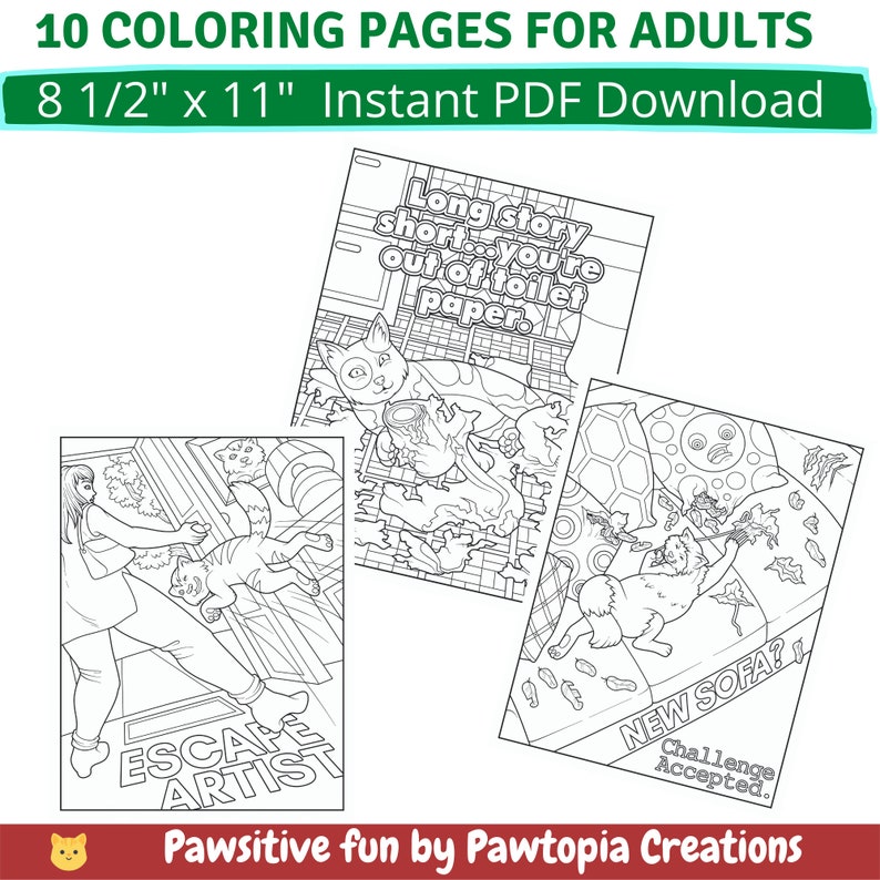 Printable Cat Coloring Pages for Adults | Adults Stress Anxiety Relief ...