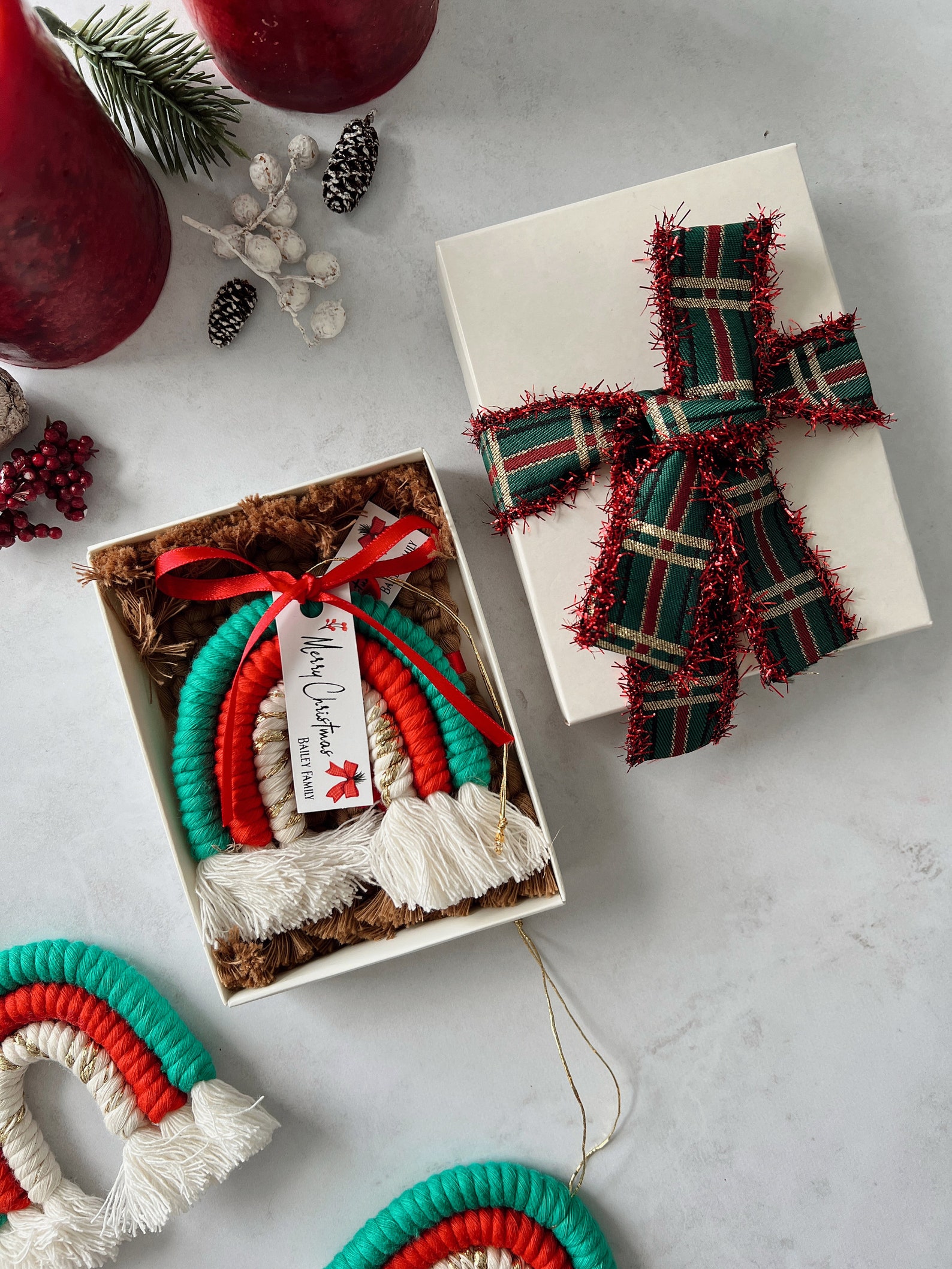 Personalized Christmas Gift Set Macrame Gift Box Office - Etsy