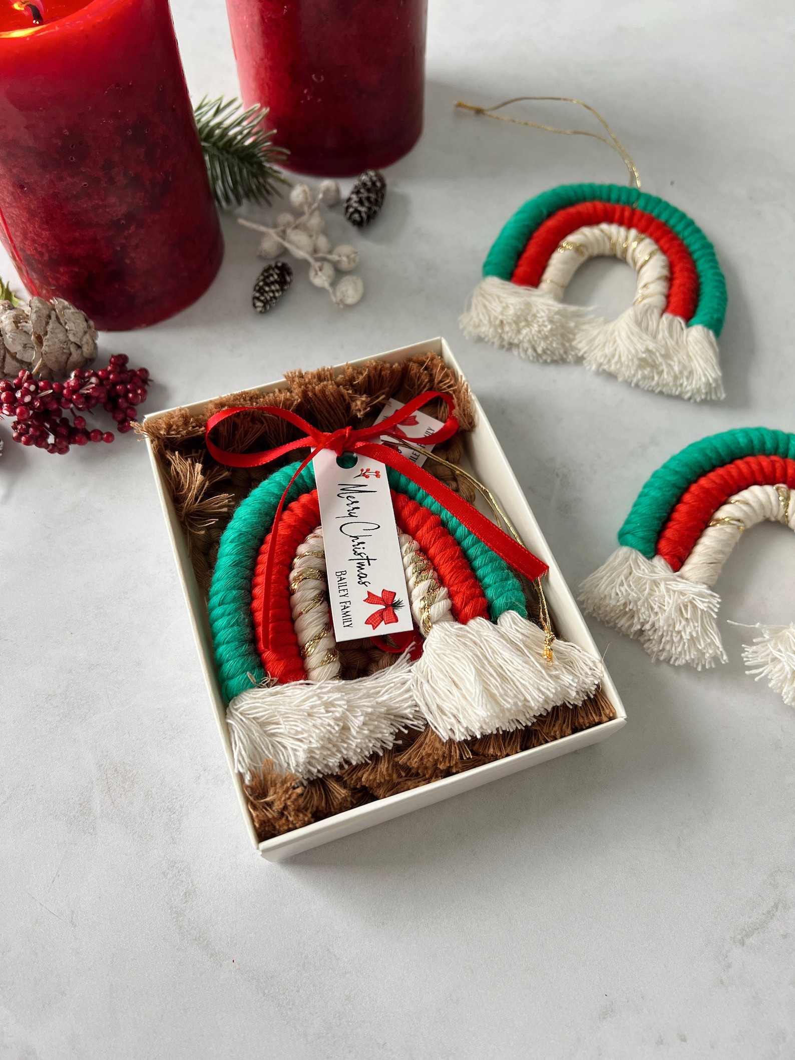 Personalized Christmas Gift Set Macrame Gift Box Office - Etsy