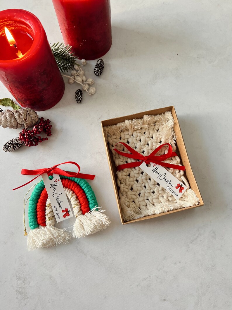 Personalized Christmas Gift Set Macrame Gift Box Office - Etsy