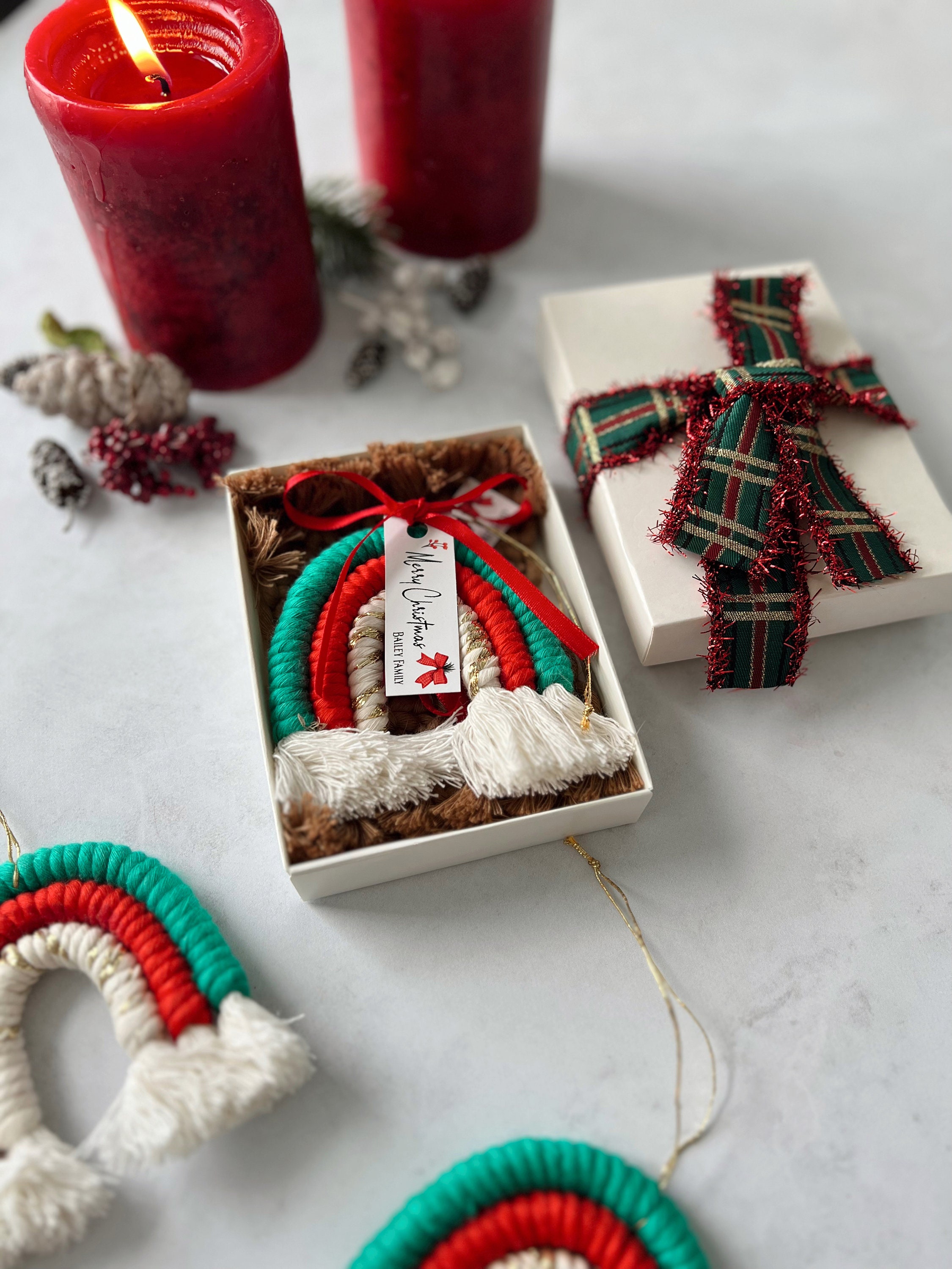 Personalized Christmas Gift Set Macrame Gift Box Office - Etsy