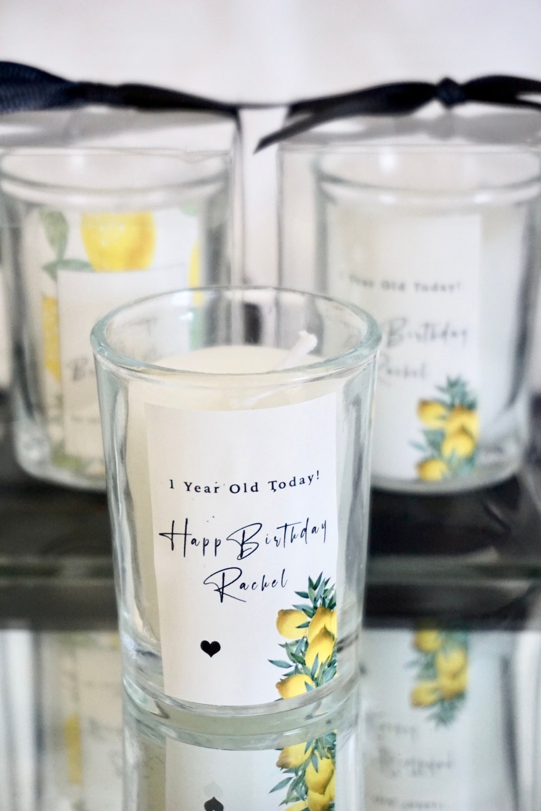 Custom Lemon Bridal Shower, Lemon Theme Party Candle Favors , Yellow ...