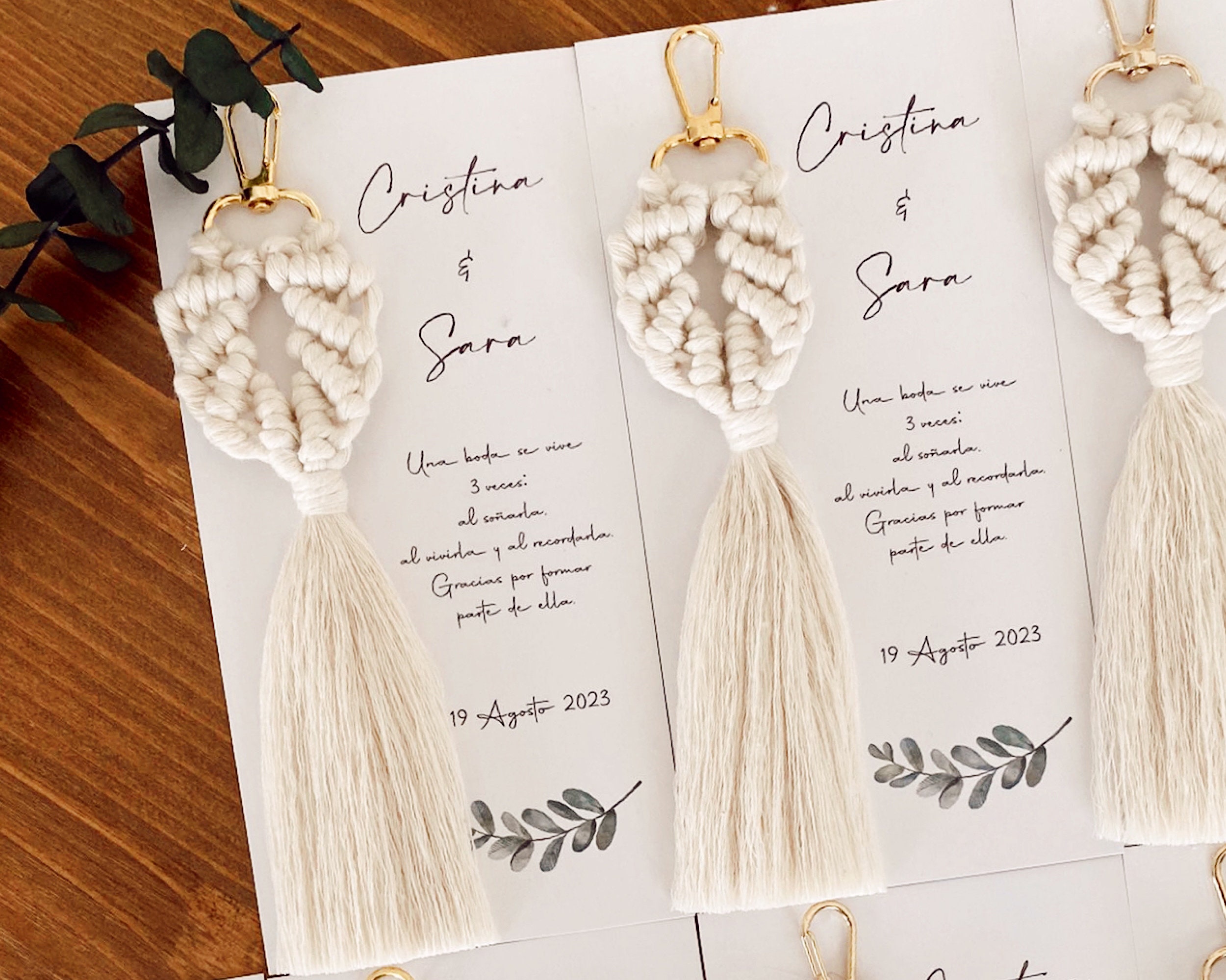 Personalized Macrame Keychains Wedding Favors Boho Wedding - Etsy