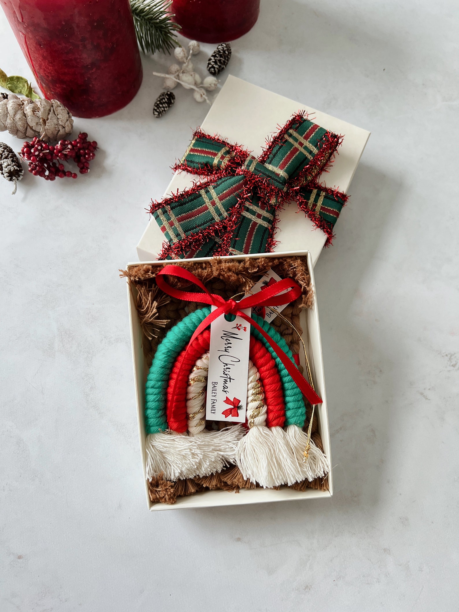 Personalized Christmas Gift Set Macrame Gift Box Office - Etsy