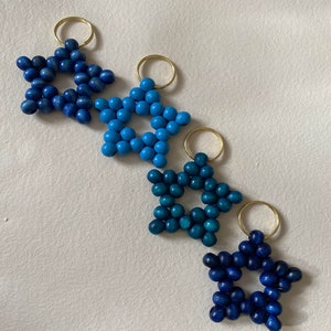 Wooden Star Beaded Keychain for Baby Boy, Boho Boy Baby Shower Favors ...