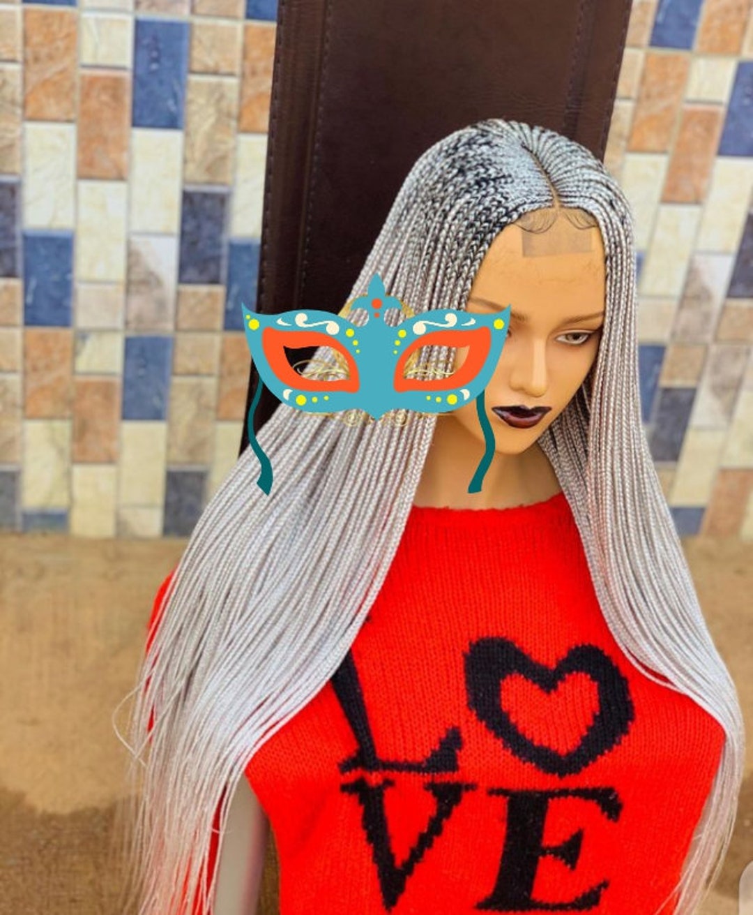 Sisi Center Part Braided Wig - Etsy