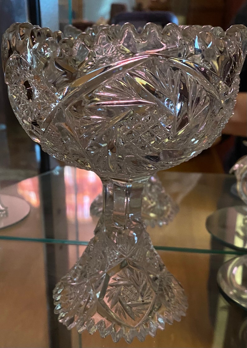 Vintage NUCUT Crystal Footed Candy Compote Dish Bowl - Etsy