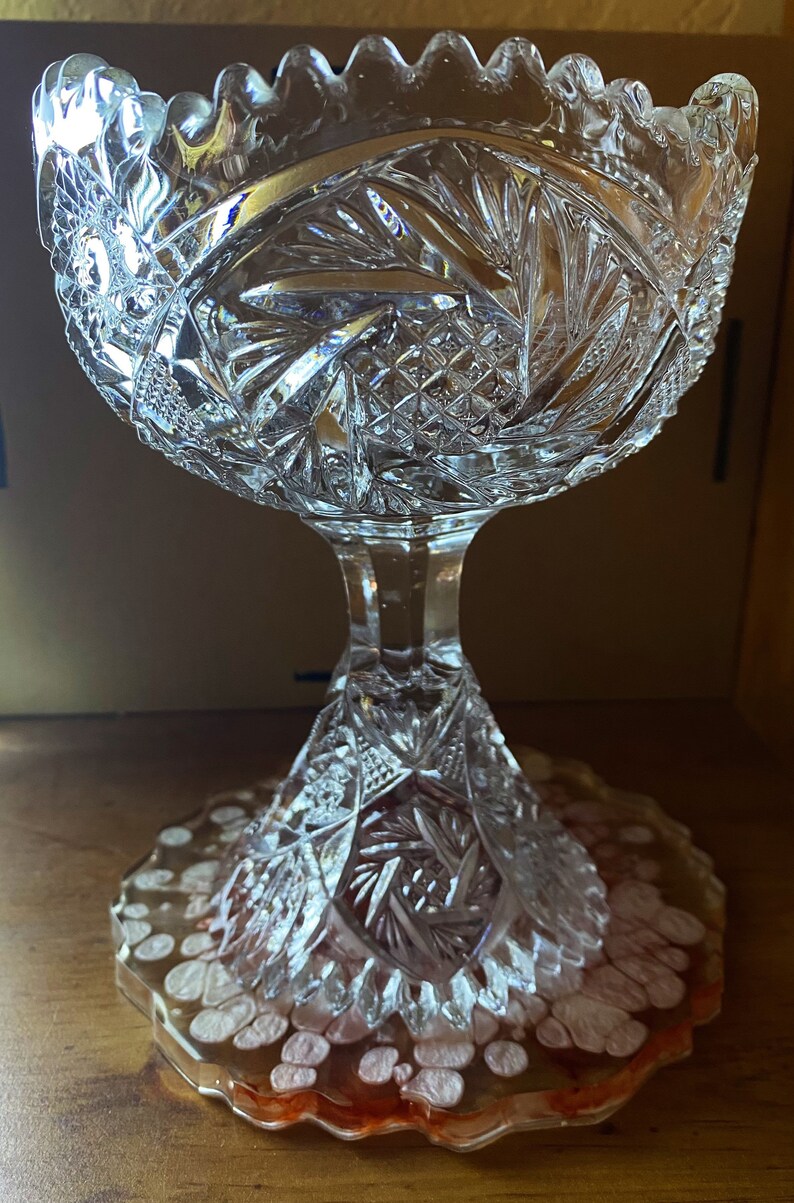 Vintage NUCUT Crystal Footed Candy Compote Dish Bowl - Etsy