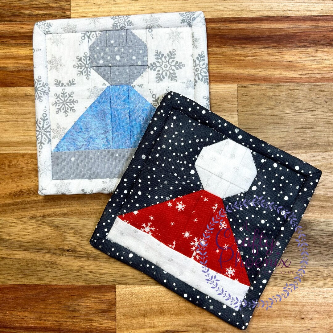 Winter Hat Block PDF Pattern for Mini Quilts, Scrap Fabric Pattern ...