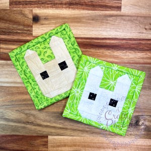 Bunny Block PDF Pattern for Mini Quilts, Scrap Fabric Pattern, Quick ...