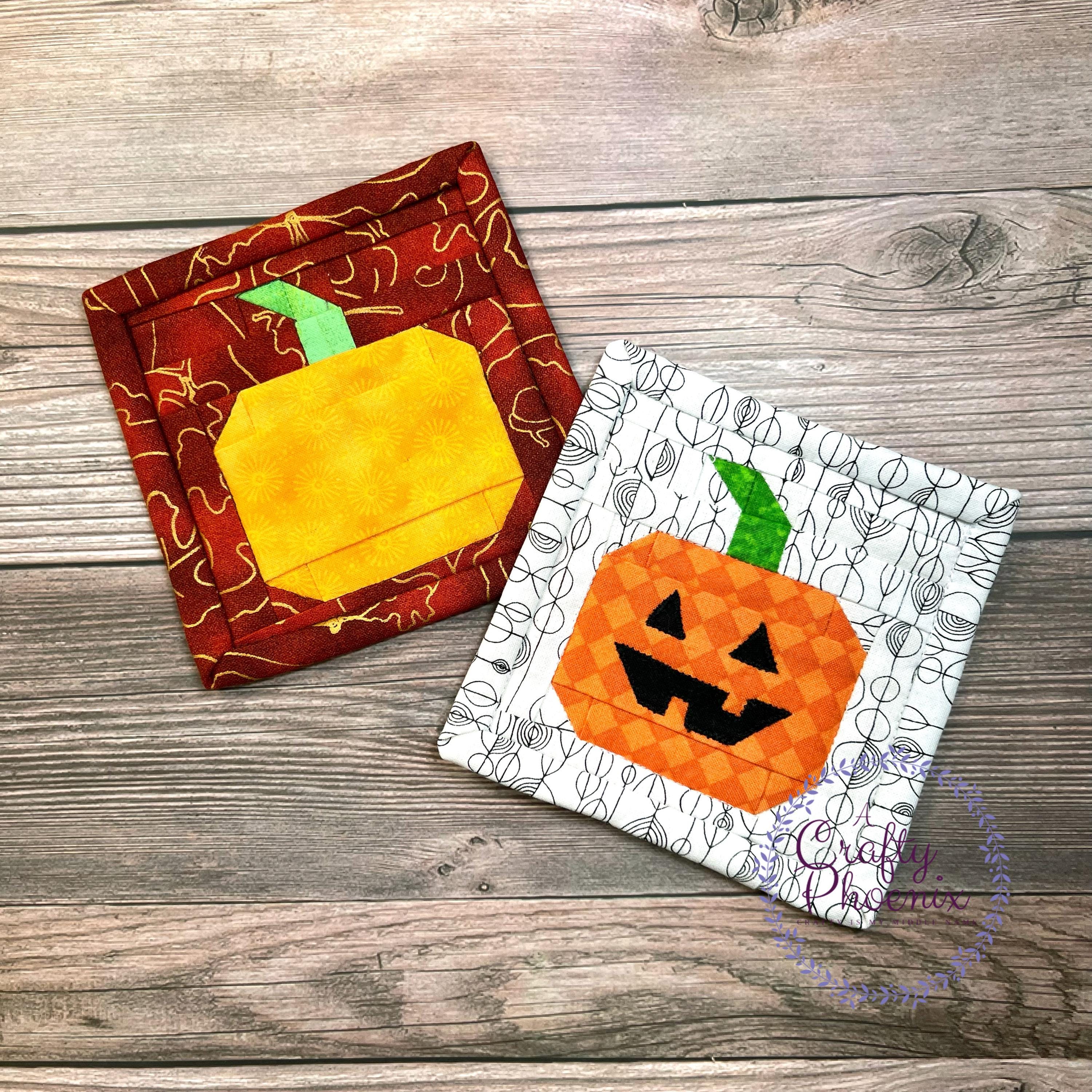 Pumpkin Block PDF Pattern for Mini Quilts, Scrap Fabric Pattern, Easy ...