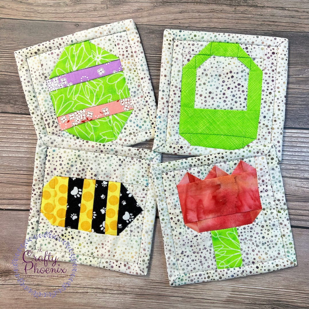 Spring Block Bundle PDF Pattern for Mini Quilts, Scrap Fabric Pattern ...