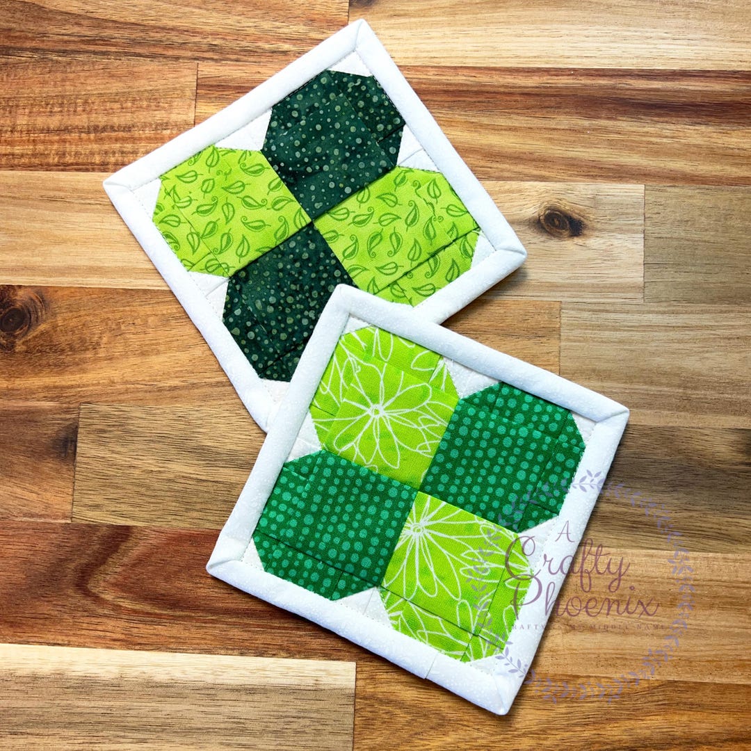 Clover Block PDF Pattern for Mini Quilts, Scrap Fabric Pattern, Quick ...