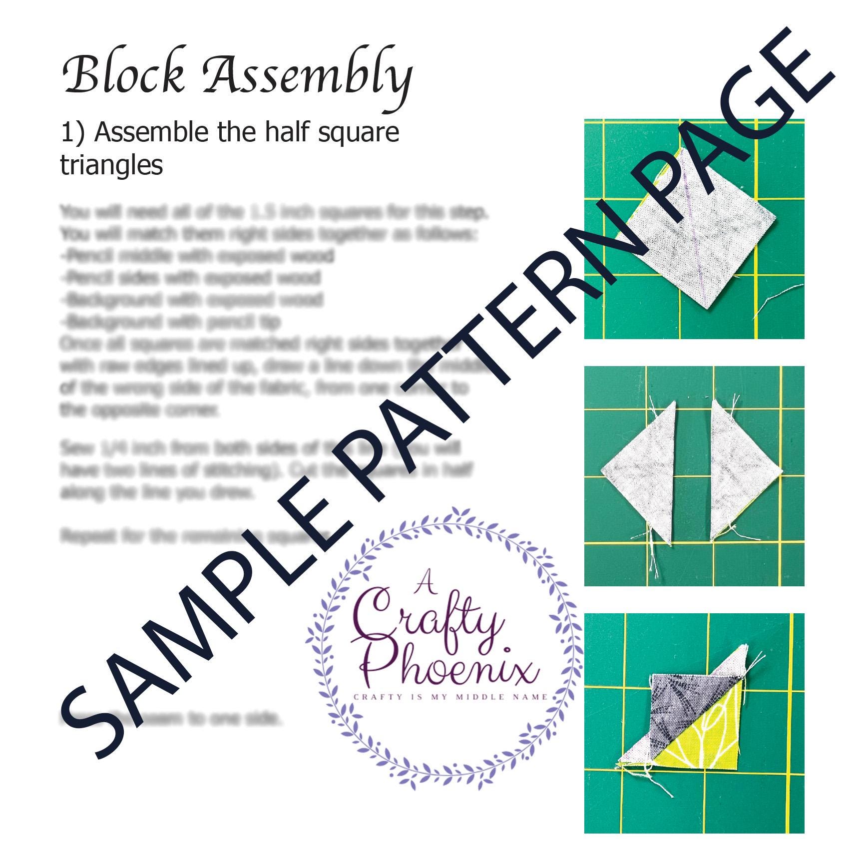 Pencil Quilt Block PDF Pattern: Easy Scrap Fabric Project (digital ...