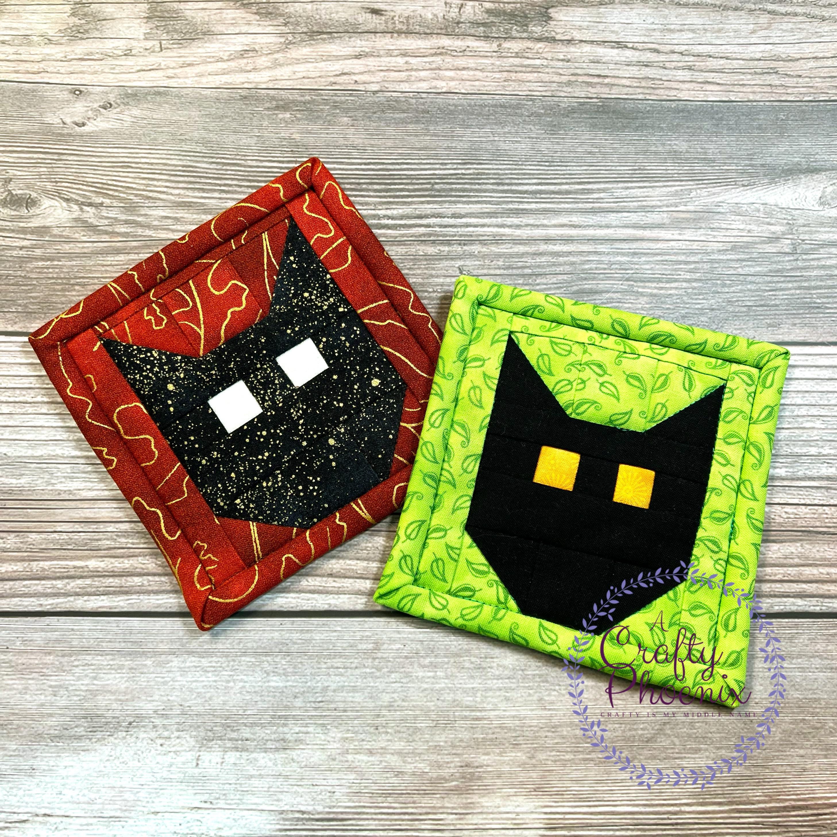 Cat Quilt Block PDF Pattern: Scrap Fabric Mini Quilt (digital Download ...