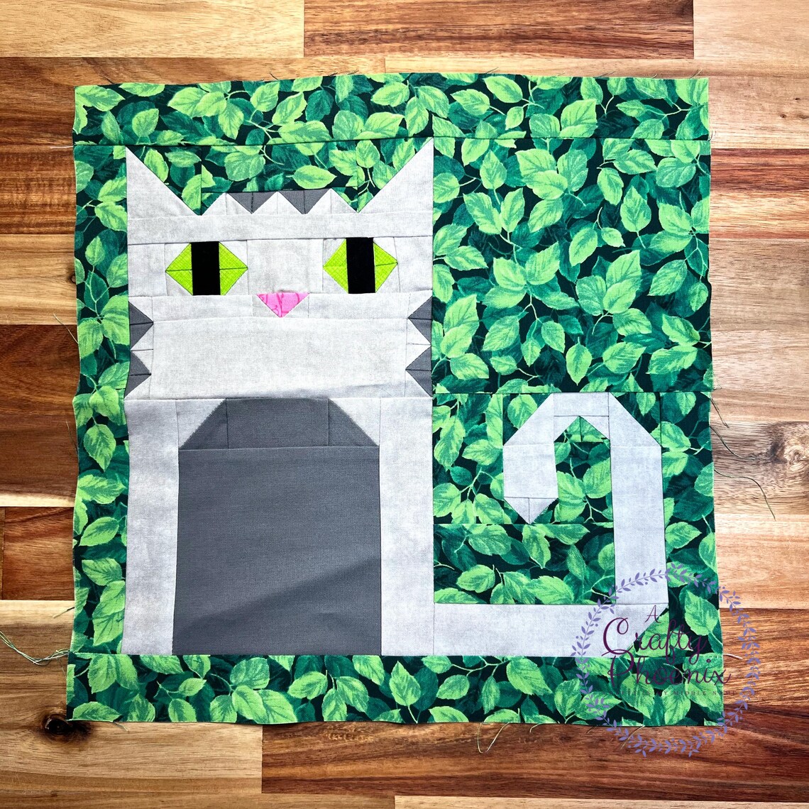 Cat Block PDF Pattern for Mini Quilts, Scrap Fabric Pattern ...