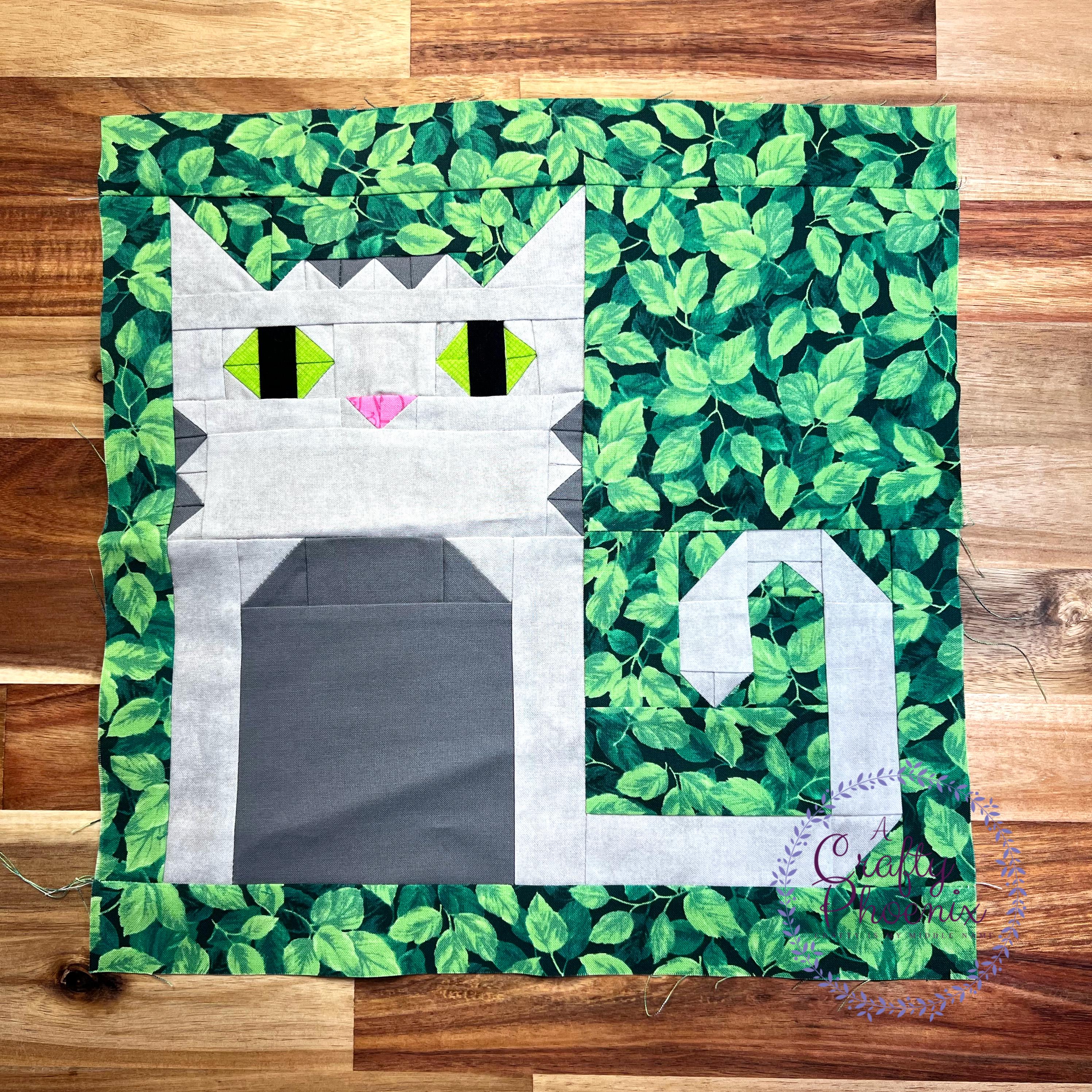 Cat Block PDF Pattern for Mini Quilts, Scrap Fabric Pattern ...