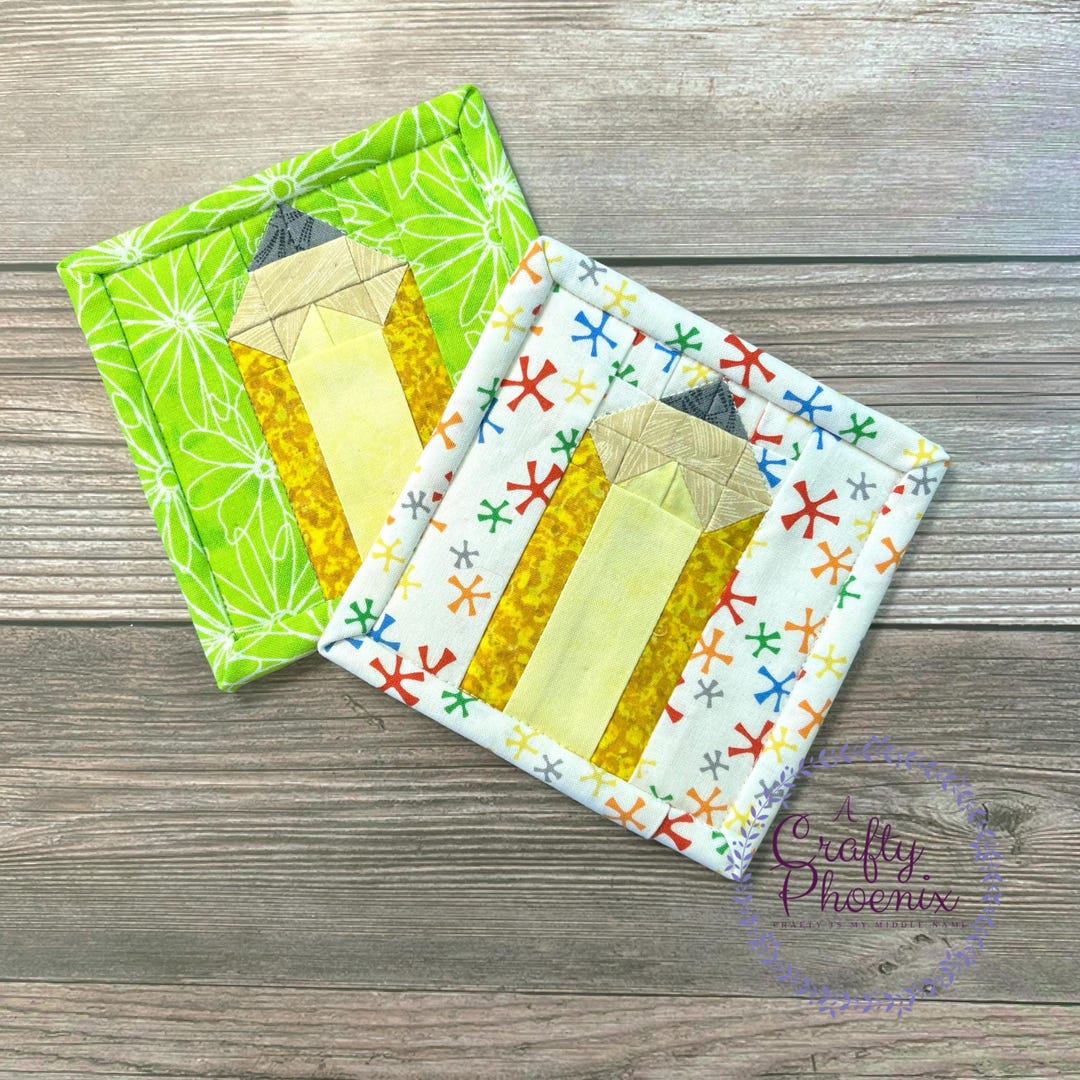 Pencil Quilt Block PDF Pattern: Easy Scrap Fabric Project (digital ...