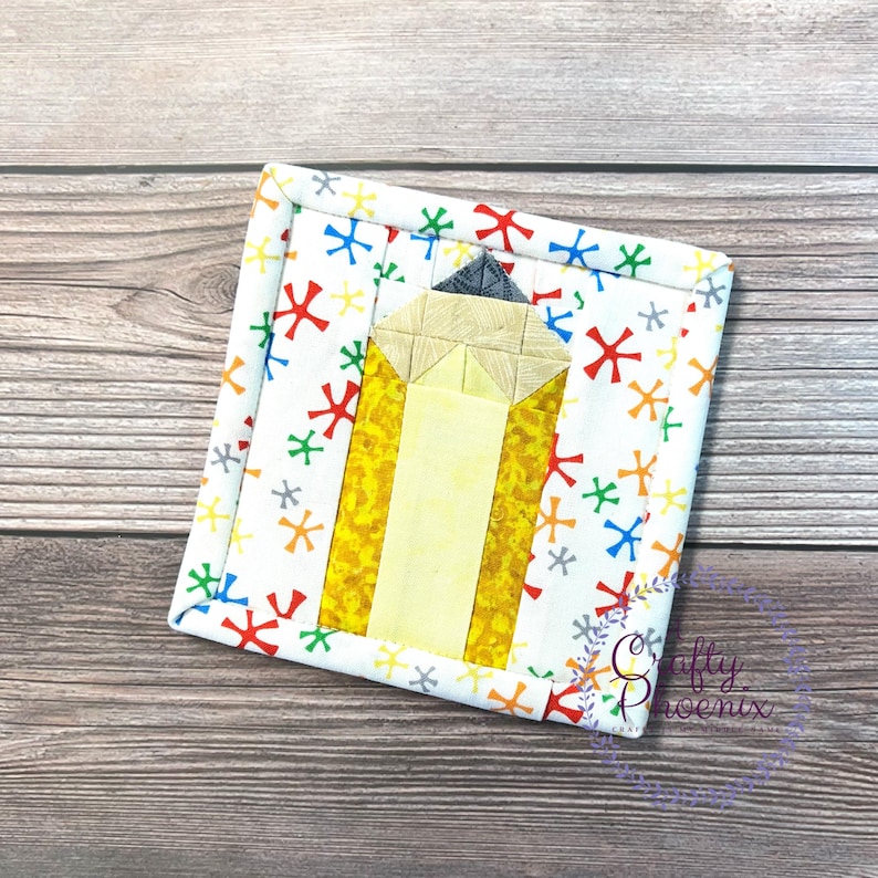 Pencil Quilt Block PDF Pattern: Easy Scrap Fabric Project (digital ...